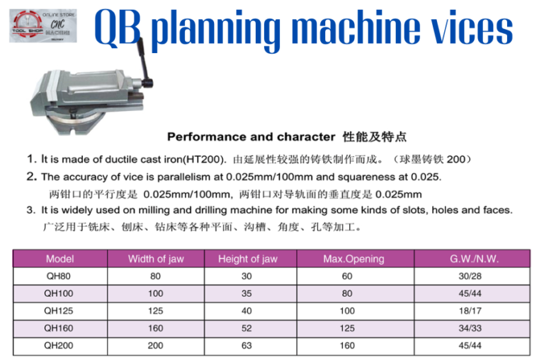 QB MACHINE VICE ปากกามิลลิ่ง พร้อมชุดฐาน - มีดกลึง ชลบุรี TOOLS SHOP